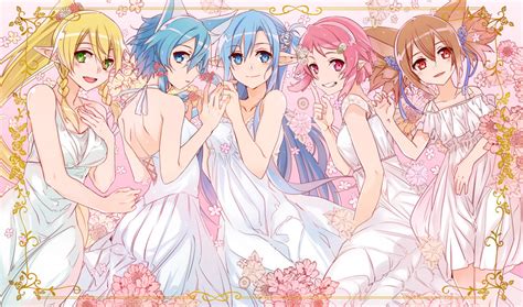Asuna Sinon Leafa Silica Lisbeth And 3 More Sword Art Online