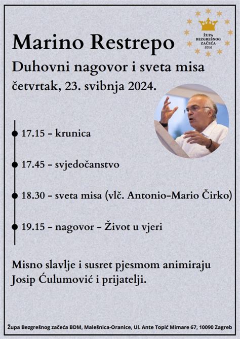 Marino Restrepo U župi Bezgrešnog Začeća Blažene Djevice Marije