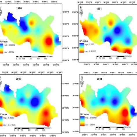 spatial pattern of drought based on spi index in 3 months time scale