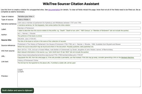 Wikitree Sourcer Citation Assistant
