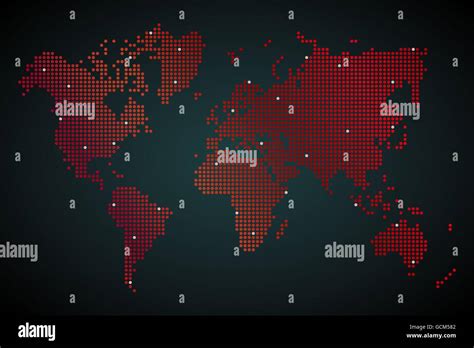 Abstract Computer Graphic World Map Of Round Dots Vector Illustration Stock Vector Image And Art
