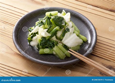 Japanese Pickled Vegetable Stock Image Image Of Wooden 24673519