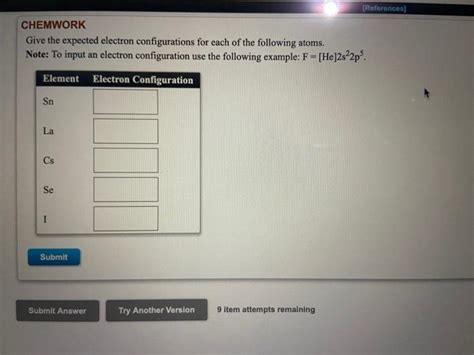 Solved [references Chemwork Give The Expected Electron