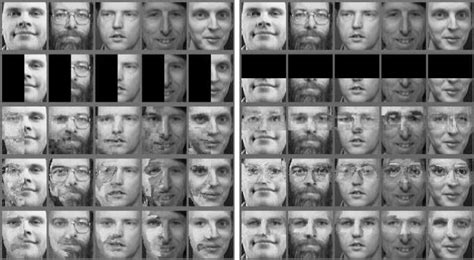 Examples Of Face Image Reconstructions Using Mpe Inference Rows From