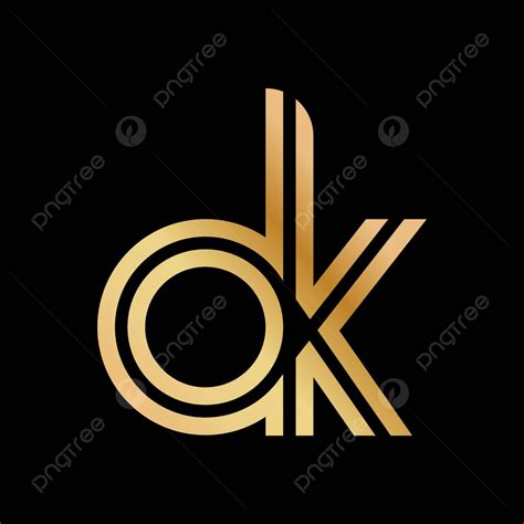 Minimalistic Gold Design Of Lowercase Letters O And K In Flat Bind