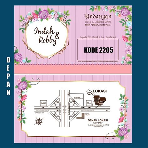 Jual CETAK UNDANGAN PERNIKAHAN LIPAT SATU UNDANGAN NIKAH BLANGKO ERBA