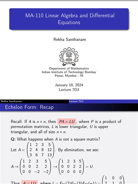 Lecture 7 D3 Moodle Pdf Matrix Mathematics Matrix Theory