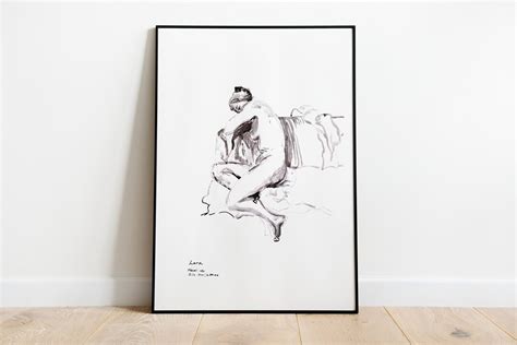 Female Figure Study Naked Body Drawing Woman Minimalist Hand Drawn Wall