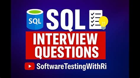 Sql Interviewquestions Softwaretestingwithri Youtube