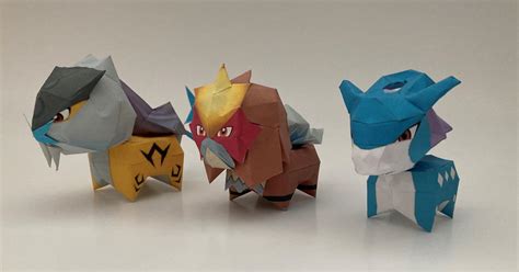 Paper Pokemon Chibi Legendary Dogs Papercraft By Craft21 On Deviantart