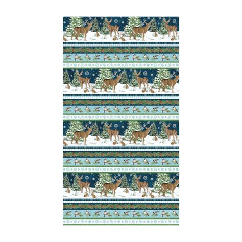 Woodland Woolies Flannel Border Stripe F27262 49 By Northcott Fabrics