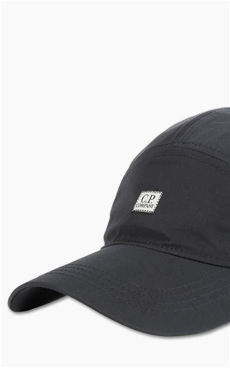 Cp Company Chrome R Panelled Logo Cap Black Cultizm