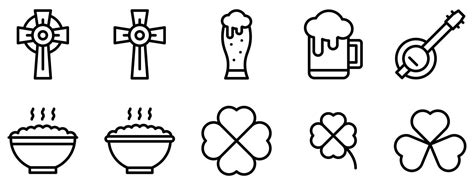 St Patrick Day Icon Line Style Set Collection 39661724 Vector Art At