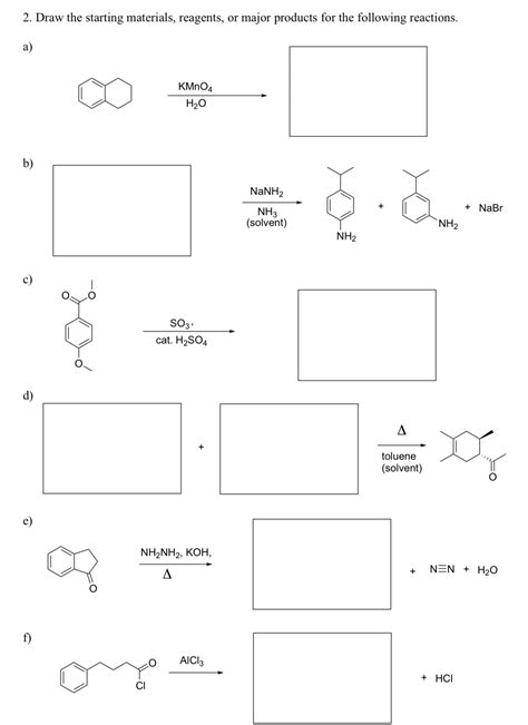 Solved 2 Draw The Starting Materials Reagents Or Major