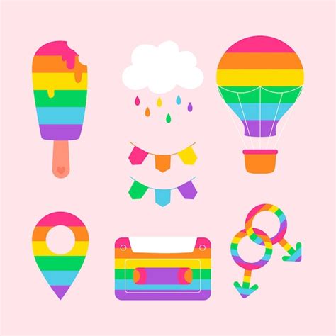 Free Vector Flat Design Elements Collection For Pride Month Celebration