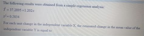 Solved The Following Results Were Obtained From A Simple