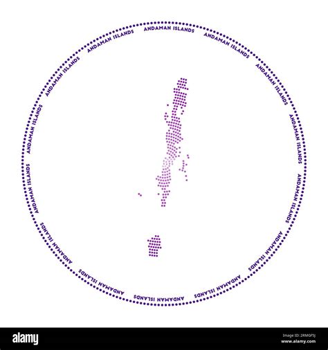 andaman islands round logo digital style shape of andaman islands in
