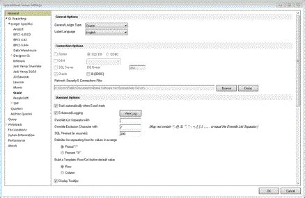 Spreadsheet Server Settings Spreadsheet Server V23