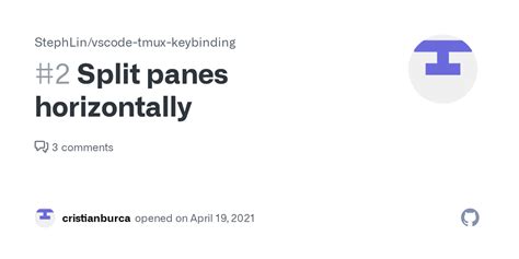 Split Panes Horizontally · Issue 2 · Stephlinvscode Tmux Keybinding
