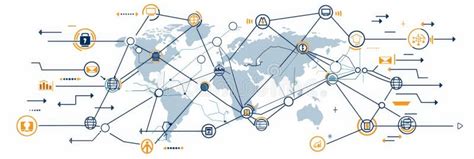Interconnected Global Communication Network This Image Depicts An