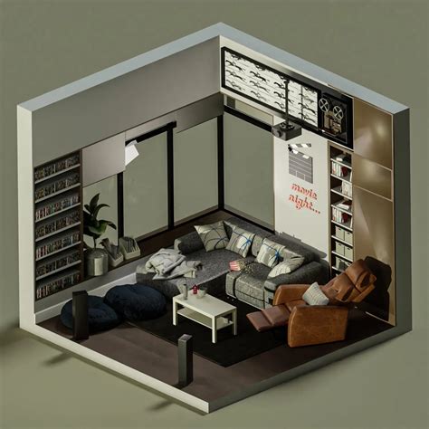 3d Model Movie Room Toffu Co