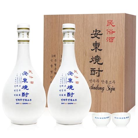 민속주안동소주 조옥화명인 특3호 호리병 도자기 목함 45도 800ml 2병 잔2 선물세트 홈플러스 판매자택배