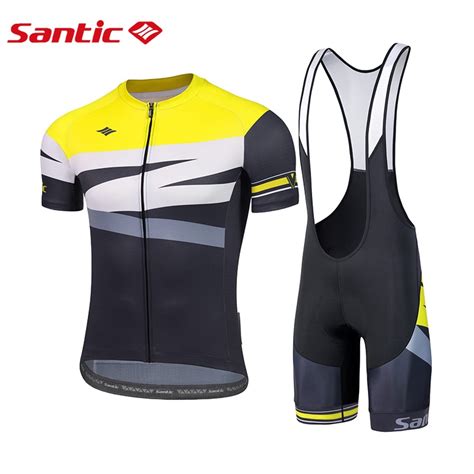 Santic Men Cycling Suit Cyling Jersey Bib Shorts Pockets Mtb Bike