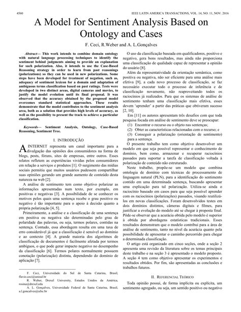 Pdf A Model For Sentiment Analysis Based On Ontology And Cases