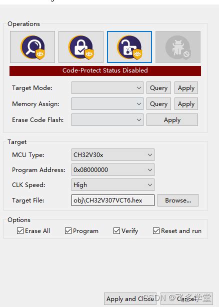 沁恒 Ch32v203c8t6 Risc V 单片机无法烧写failed To Configure Mcu Please Refer To
