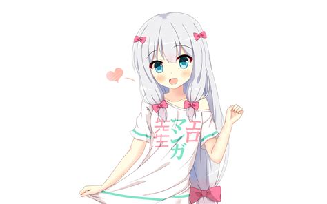 Female Anime Character Wearing White Scoop Neck Shirt Hd Wallpaper