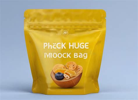 Food Supplement Pouch Packaging Mockup Stock Illustration