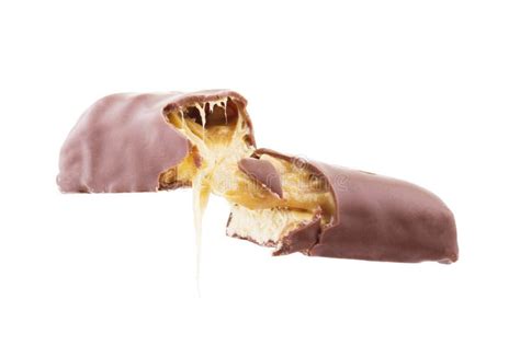Broken Chocolate Bar On A White Background Stock Image Image Of Food
