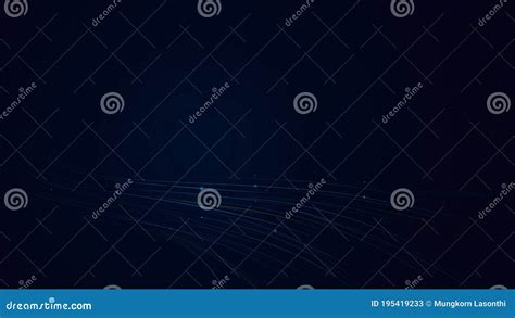 Abstract Connections With Dots And Lines Digital Network Wave Connections Technology Stock