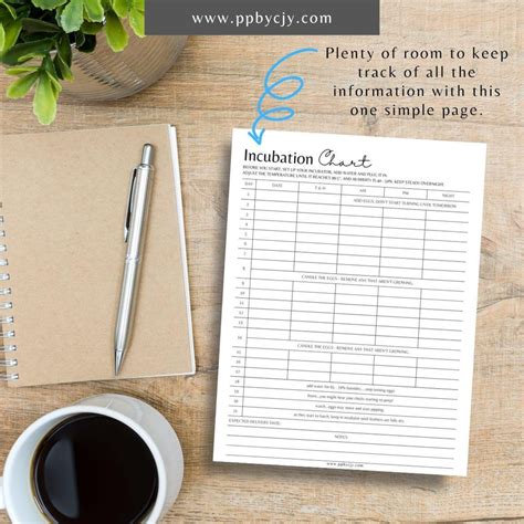 Incubation Chart Printable Template Egg Hatching Tracker Digital