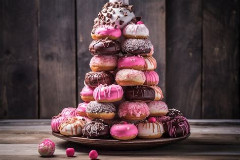 Premium Photo Breathtaking Donut Cake Displays That Steal The Show