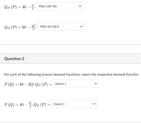 Solved Qd P 40−4p Qd P 60−23p Question 2 For Each Of The