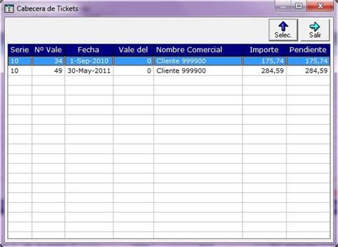 Cobros de tickets en vales en el Software de Gestión M TPV Axos