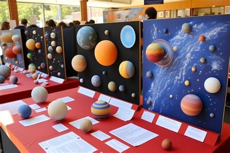School Science Fair Display Tables Premium Ai Generated Image