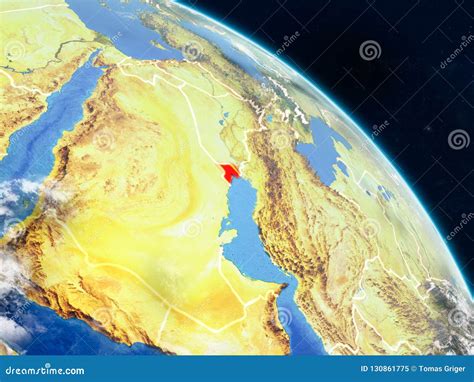 Kuwait From Space Stock Illustration Illustration Of World 130861775