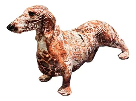 Graffiti Salchicha Perro Estatuilla Escritorio Colorido Cuotas Sin