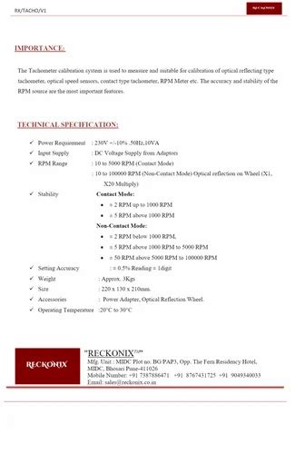 Tachometer Calibration System At ₹ 30000piece Bhosari Pune Id