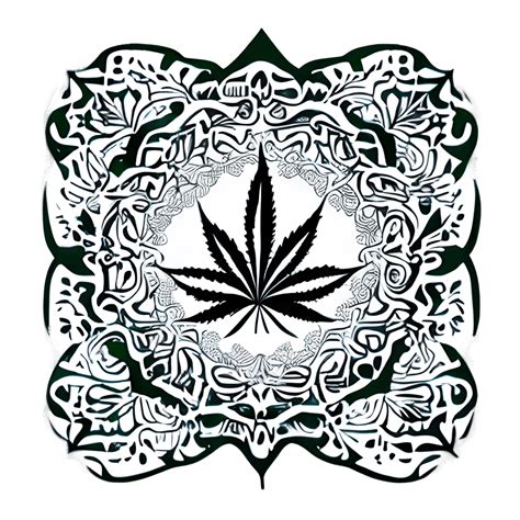 Cannabis Leaf Stencil With Mandala Background Creative Fabrica