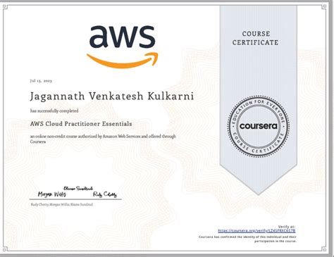 Jagannath Kulkarni On Linkedin Cloudcomputing Aws Coursera