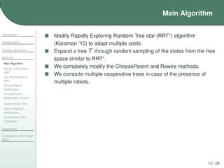 Sampling Based Planning Algorithms For Multi Objective Missions PPT