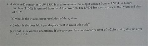 solved 4 a 4 bit a d converter 0 5v fsr is used to