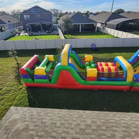 60ft Retro Obstacle Course Bouncing Fun Factory LLC Saint Cloud FL
