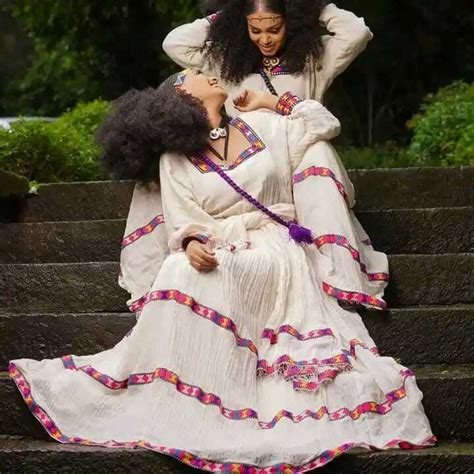 Eritrean And Ethiopian Women Habesha Traditional Dress Zurya Kemis 1