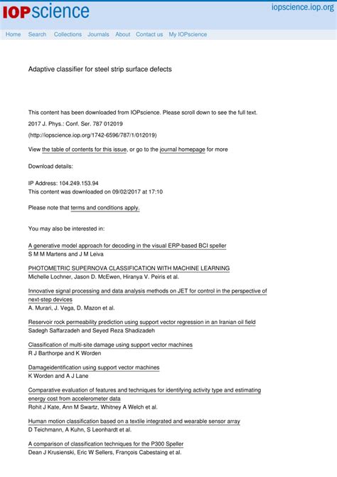 Pdf Adaptive Classifier For Steel Strip Surface Defects