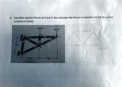 Solved Calculate Reaction Forces At A And E Also Calculate The Forces