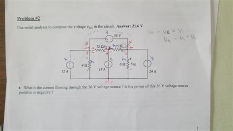 solved problem 2 use nodal analysis to compute the voltage